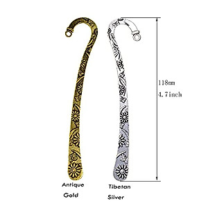 10x Retro Style Carved Metal Bookmarks Hook for Crafting Office Stationery