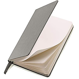 Scrivwell Dotted A5 Hardcover Notebook - 208 Dotted Pages with elastic band, two ribbon page markers, 120 GSM paper, pocket folder - great for bullet journaling - Grey