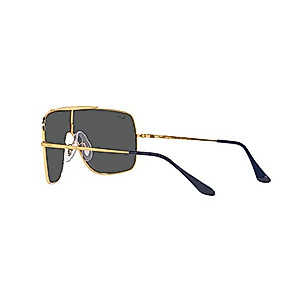 Ray-Ban RB3697 Wings II Square Sunglasses, Legend Gold/Dark Grey, 35 mm