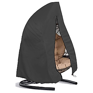 YHINGG Patio Egg Chair Cover Hanging Egg Chair Covers 91x80 Inches 600D Oxford Waterproof Windproof Patio Chair Cover with Drawstring (Egg Chair Cover)