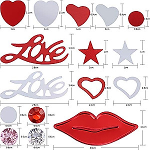 TecUnite 4000 Pieces Valentine Confetti for Valentine's Day Wedding Party Table Decoration with Heart, Love, Lip Print, Acrylic Diamond Shape Design Confetti, 3.5 Ounce
