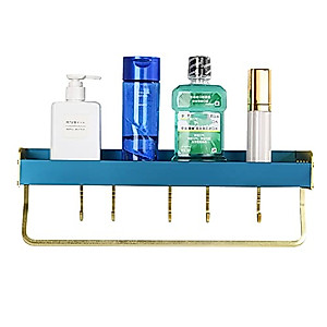 FVRTFT Shower Rack with Hook Shower Caddy Self Adhesive Shower Shelves Wall Mounted No Drilling Space Aluminum For Bathroom Kitchen,blue B,60cm