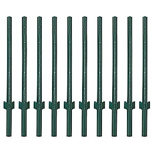 VASGOR 3 Feet Sturdy Duty Metal Fence Post – Garden U Post for Fencing - 10 Pack