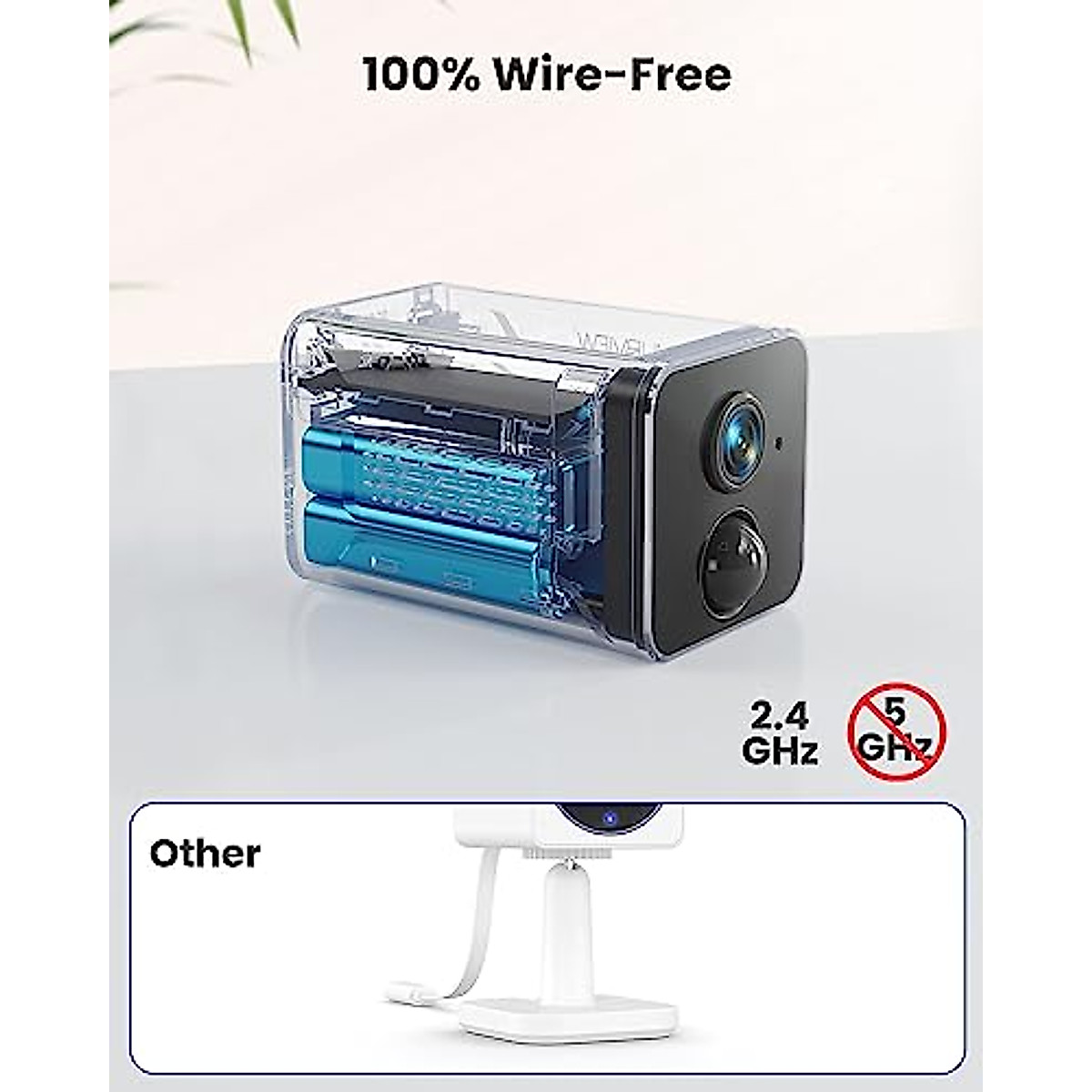 MUBVIEW Cameras for Home Security, Indoor Camera Wireless with Phone App, 1080P Battery Powered Camera, 30ft Night Vision, 2.4GHz, Human Detection, Siren and APP Alert, Two-Way Audio, Cloud/SD