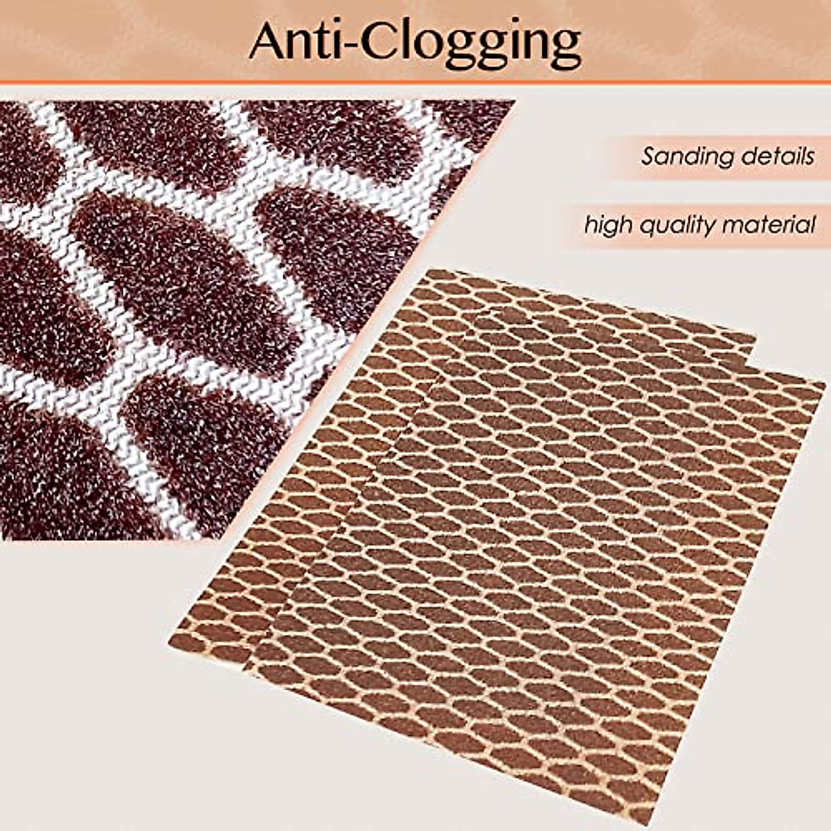 S&X Sanding Sponge Set 6-Pack of Hook and Loop Sandpaper Interchangeable 6 Assorted Grits - Wet and Dry, Anti-Clogging, Durable (6)