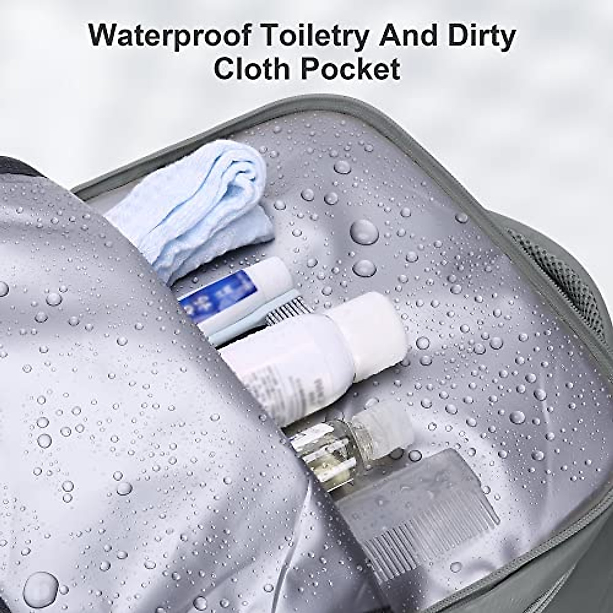 HOMIEE Carry On Bag, Travel Backpack Flight Approved Personal Item Size, Waterproof Luggage Daypack Lightweight Weekender Bag Business Backpack Fits 15.6 Inch Laptop, Grey