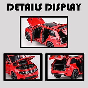 Car Model 1/32 Scale Grand Cherokee Pull Back Diecast Vehicles Toys, Alloy Model Car Collection Mode for Kids,Adult,Boyfriend Gift(Red)
