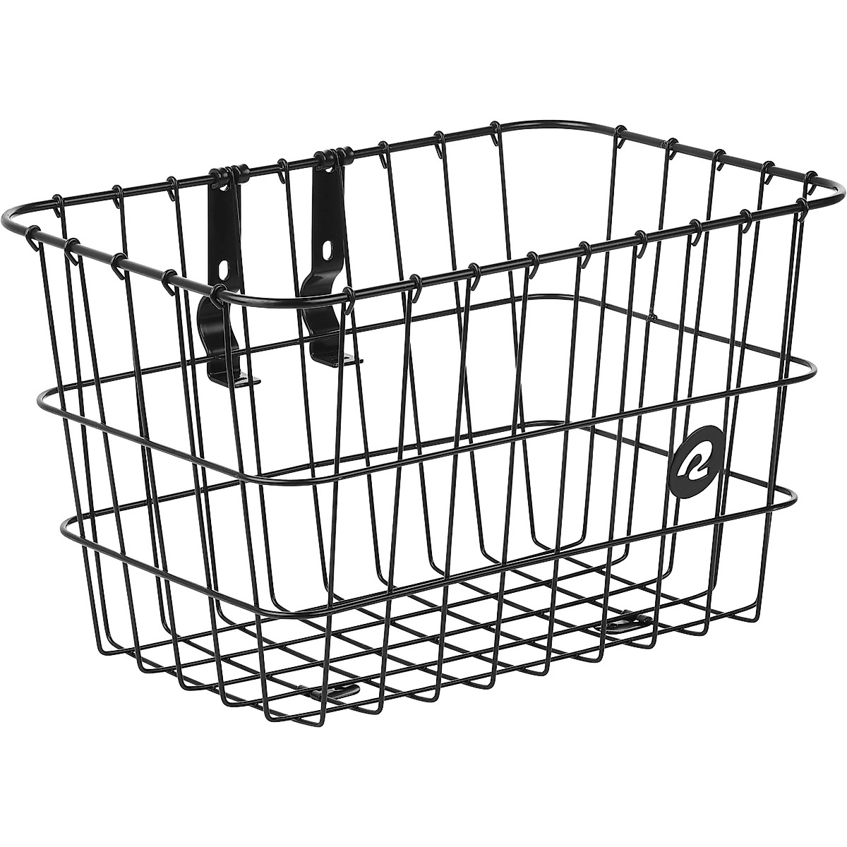 Retrospec Apollo X Steel Large Front Bike Basket - Fixed Struts, Weather-Resistant Steel, Reinforced Handlebar Clamps, and Adjustable Legs