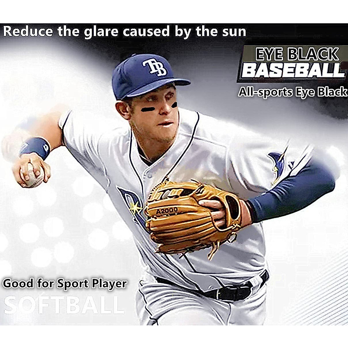 Go Ho 3PCS Eye Black Face Paint Stick for Sports,Waterproof Eye Black,Baseball/Softball/Football Accessories Stick,Easy to Color and Remove,Black Lip Smacking or Body Paint for Halloween Makeup