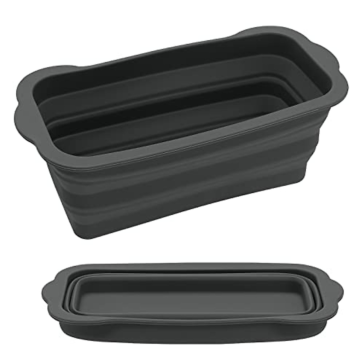 ANPHSIN 2pcs Silicone Grease Cup Liners for Blackstone, Reusable Foldable Grill Drip Pan Liners, Grease Catchers Trays Compatible with Blackstone 36/30/28/22/17inches Griddle (Black 8 x 4 x 3 in)
