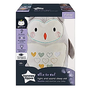 Tommee Tippee Rechargeable Light & Sound Sleep Aid - Ollie The Owl, Grey