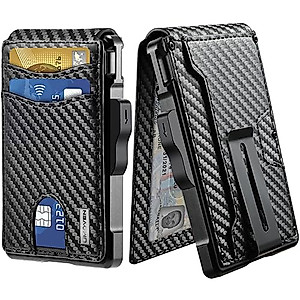 umoven Wallet for Men - with Money Clip Slim Leather Slots Credit Card Holder RFID Blocking Bifold Minimalist Wallet