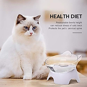 MILIFUN Cat Bowl, Anti Spill Tilted Cat Food Bowls, Whisker Fatigue Elevated Cat Bowls, Set for Cat and Puppy, Cat Bowl Holds About 1 Cup of Pet Food