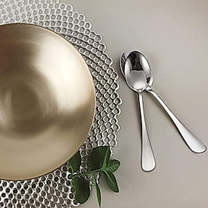 OLAT 12-Piece Teaspoons Pack, Food-Grade Stainless Steel Dessert Spoon Set of 12 (Silver 6.7 Inches)