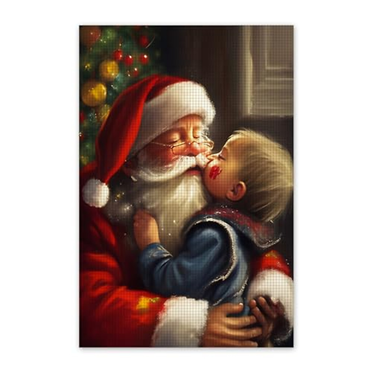 WEASYYDS Diamond Painting Kits Children Santa Claus Kissing DIY Full Round Drill Diamond Art Kits for Adults Diamond Dot Art Paint with Gem for Beginners Craft (20x24inch)