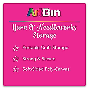 ArtBin 6821AG Yarn Tote, Portable Knitting & Crochet Storage Bag with Lift-Out Yarn Organizer, [1] Poly Canvas Tote Bag, Gray & Black