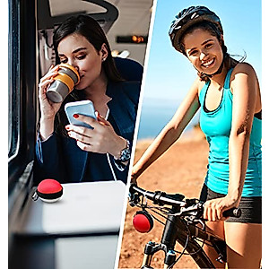 TOGETFACE Round Earbuds Case Portable EVA Carrying Case Organizer Phone Accessory Organizer with Carabiner for Headphones Earbuds Earpiece - red