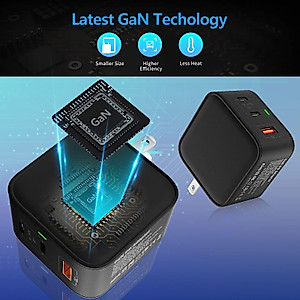 65W GaN USB C PD 3.0 QC 3.0 Charger, Surface Pro Mini Travel Charger for Surface Pro 3/4/5/6/2017/Surface Go/Surface Laptop/Surface Book Power Adapter Battery Supply Type C Wall Charger