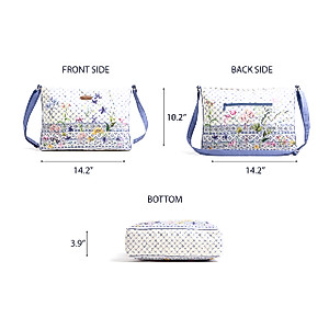 Maison d' Hermine Hand Bag Cotton Adjustable Shoulder Strap Cross Body Tote purse with Zippered & Slip Pockets for Gifts, Women Office Travel Shopping, Faience