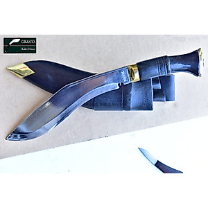 GK&CO. Kukri House Official Issued - Genuine Kukri/Khukuri- 9 Inch Nepal Armies Service Issue Kukri Knife -Traditional Horn Handle- Handmade in Nepal