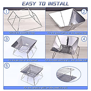 Barbecue Grill, Folding Charcoal BBQ Grill Portable Camping Grill, Stainless Steel Barbecue Tool Kits for Outdoor Picnic Patio Camping Backyard Cooking Travel