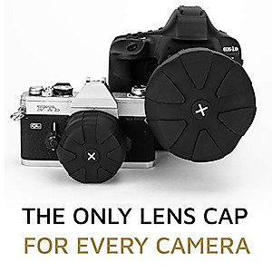 KUVRD Universal Lens Cap 2.0 - Fits 99% DSLR Lenses, Element Proof, Lifetime Coverage, Magnum, 2-Pack