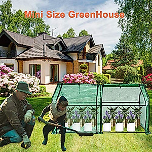 SUNGIFT Mini Greenhouse for Outdoors, Portable Hot House, Large Roll-up Doors with Zipper, PE Garden Bed Cover for Plants, 71 X 36 X 36 Inch