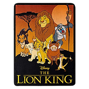 Disney Lion King Pride Simba Friends Fleece Super Plush Throw Blanket 46" x 60" (117cm x 152cm)