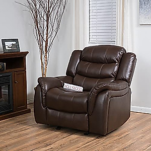 CHRISTOPHER KNIGHT HOME Merit Faux Leather Glider Recliner Club Chair, Dark Brown
