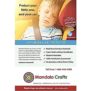 Mandala Crafts Car Backseat Organizer Kick Mat Back Seat Protector for Kids, Black, Pack of 2