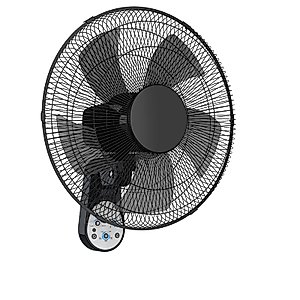 Mirdred Wall Mount Fan, 16 Inch 5 Blades 5 Speeds Wall Fan with Remote Control, 90 Degree 8 Hour Timer Oscillating Fan for Bedroom Home Kitchen, Black