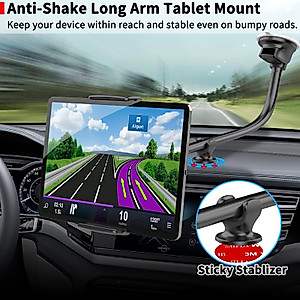 APPS2Car Tablet Car Mount for iPad Truck Holder Long Arm Extension Strong Suction Cup Windshield Mount for 7-11 Inch Tablet iPad Pro Air Mini iPhone