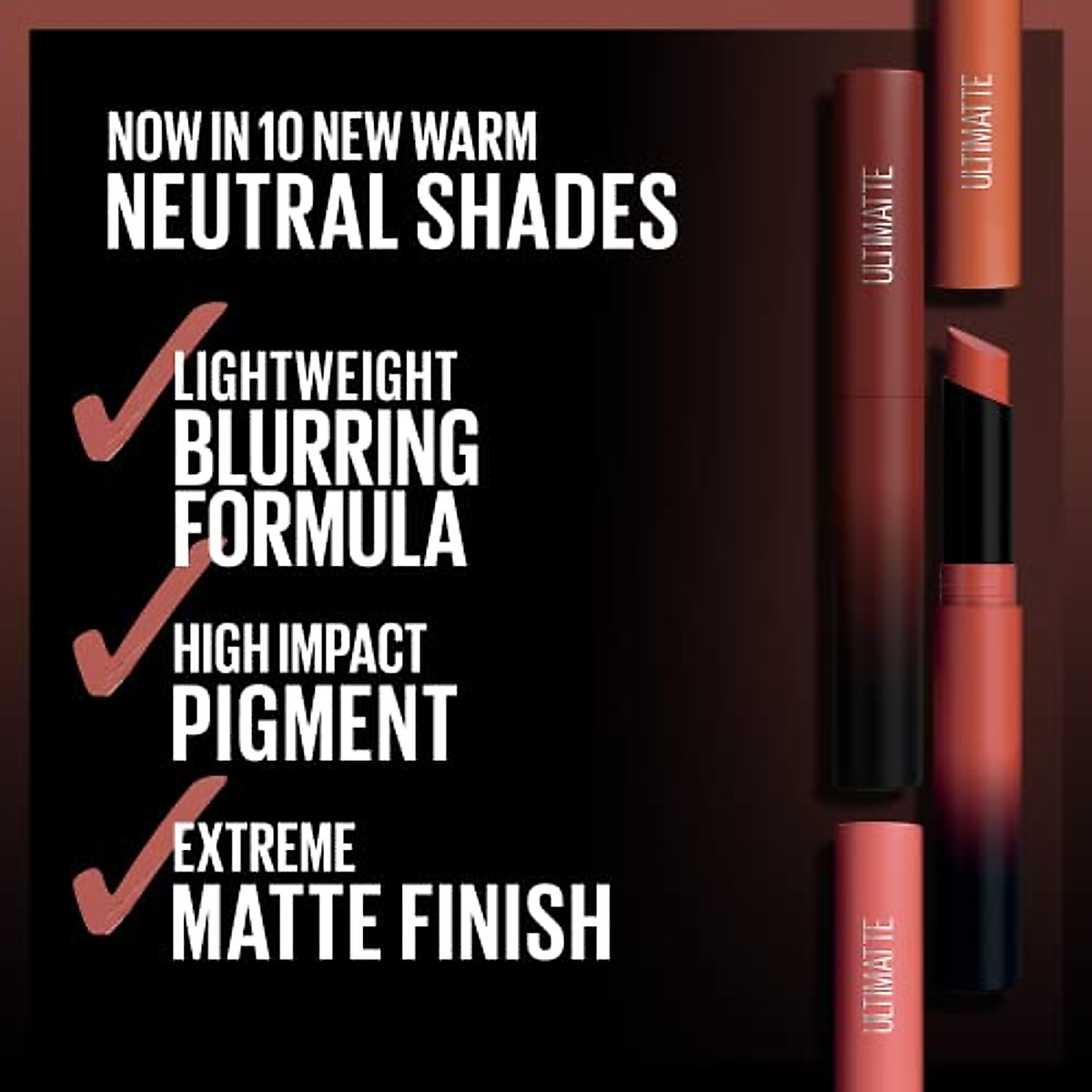 Maybelline Color Sensational Ultimatte Matte Lipstick, Non-Drying, Intense Color Pigment, More Mocha, Mid-Tone Mauve, 1 Count