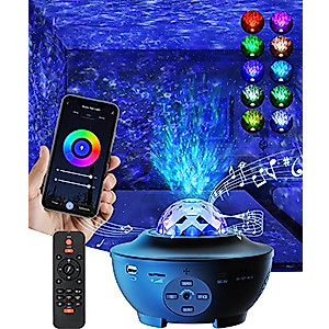 Galaxy Projector Star Projector, Christmas Room Decor Light for Kids and Adults, Smart Night Light for Bedroom with Bluetooth Speaker, APP Control, Remote Control