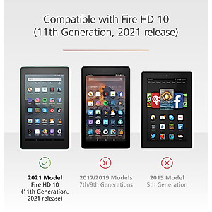 Made for Amazon, Clear Case with Screen Protector for Fire HD 10 (11th Generation, 2021 release) & Fire HD 10 Plus (11th Generation, 2021 release)