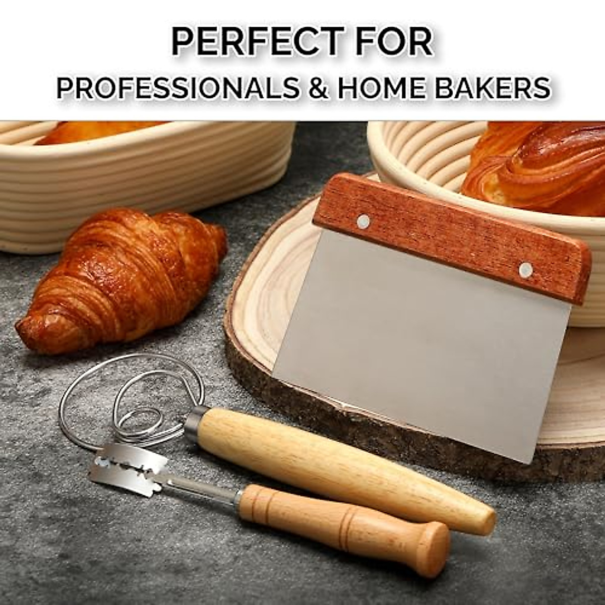 BaverlyBlue 9 Inch Round & 10 Inch Oval Rattan Banneton Baskets Set for Bread Proofing, Natural Rattan Cane Material, Ideal for Home Bakers