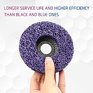 LotFancy Stripping Disc, 6PCS 4 1/2” x 7/8” Quick Easy Strip and Clean Discs, Paint and Rust Remover Stripper for Angle Grinder, Silicon Carbide Abrasive Wheel for Wood Metal Fiberglass, Purple