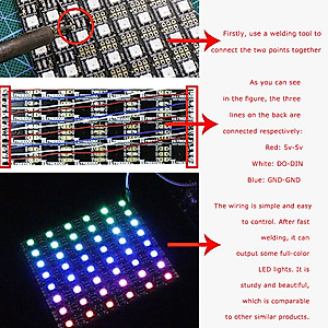 Treedix 48pcs RGB LED WS2812B 5050 Light Board Light Matrix Strip Driver Board Individually Addressable for Arduino and Raspberry Pi