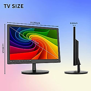 Jexiop 17inch LED TV,HD 1080P Small Widescreen TV with ATSC Digital Tuner,Built-in Speakers with HDMI,VGA,AV Input,USB Port,12 Volt TV Suitable for Caravan,Kitchen,Bedroom