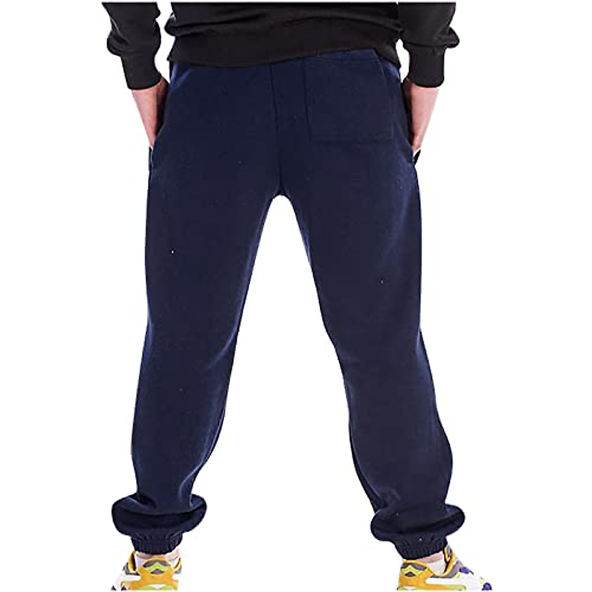 Winter Sweatpants for Mens Thick Warm Jogger Pants Cinch Bottom Running Joggers Soft Stretch Sports Trousers Navy
