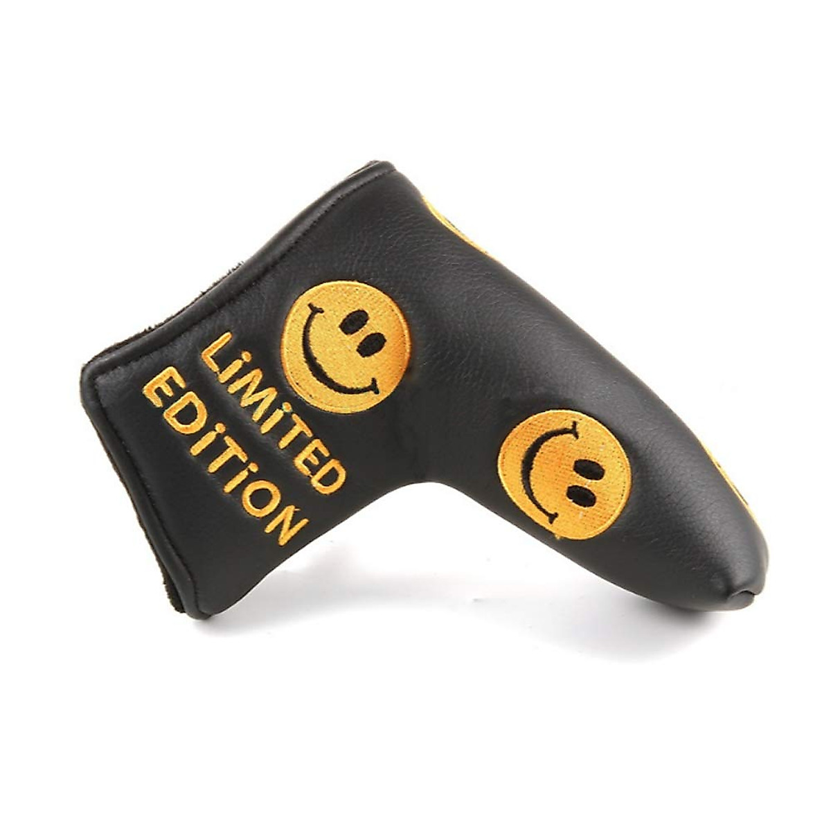 DBYAN Smile Face LIMITED EDITION Golf Blade Putter Covers Head cover for Scotty Cameron Odyssey Callaway Taylormade Titleist Ping Mizuno Cobra,Black/yellow (Black/Yellow)