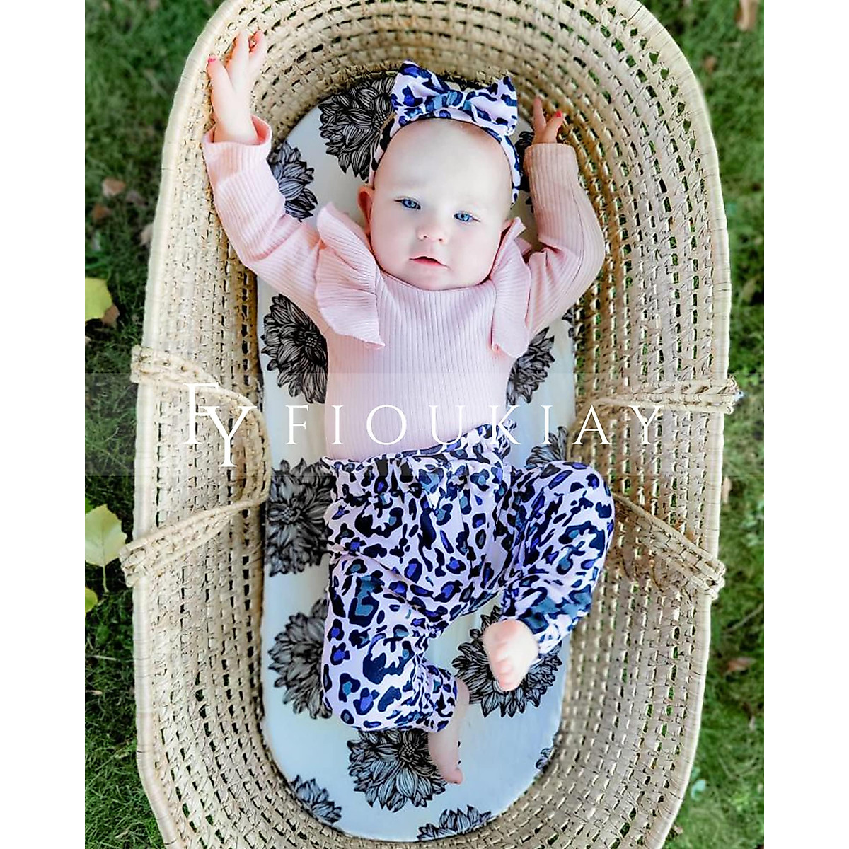 fioukiay Preemie Newborn Baby Girls Clothes Infant Romper Bodysuit Pants Clothing Set Fall Winter Outfits (Pink Leopard 01, Preemie)