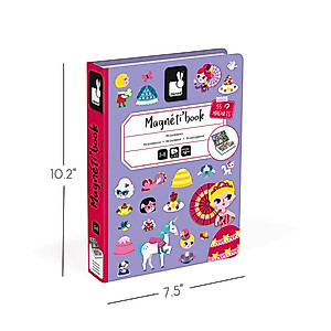 Janod MagnetiBook 63 pc Magnetic Princess Costumes Dress Up Game - Ages 3+ - J02725