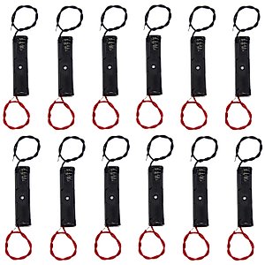 LAMPVPATH (Pack of 12) Single AAA Battery Holder, 1 X 1.5V AAA Battery Holder, AAA Battery Holder with Leads Wires
