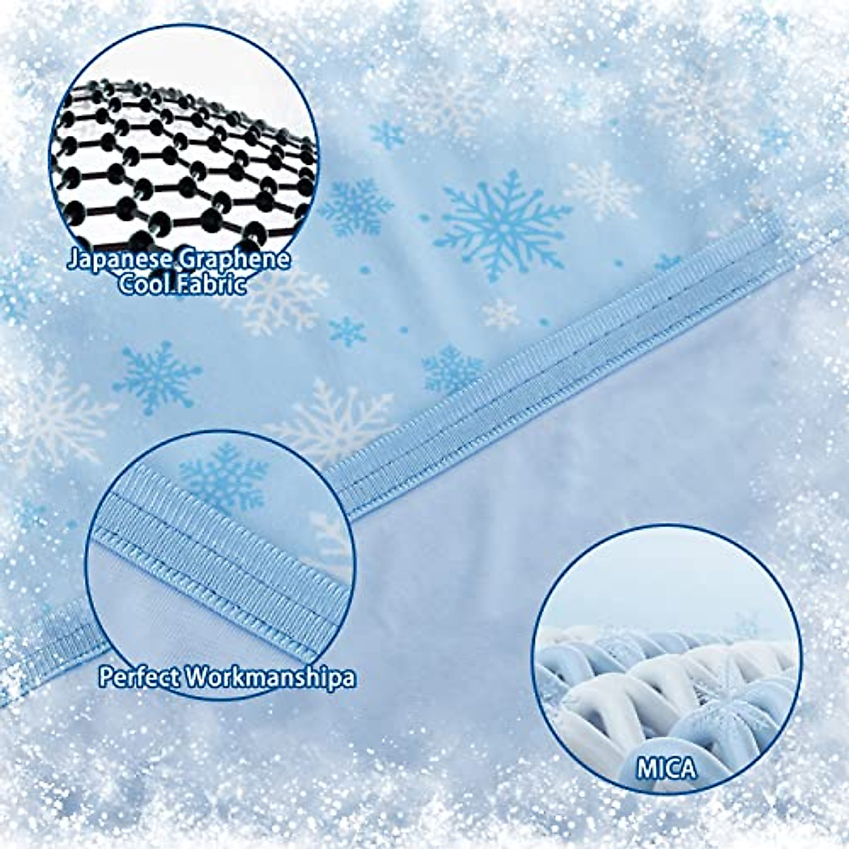 OIGAE Cooling Blanket for Hot Sleepers – Thin Summer Cooling Blanket Twin Size, Q-Max >0.5 Lightweight Cooling Throw Blanket for Bed, Couch, or Sofa – Snowflake Cool Blankets, (Blue, 60" x 80")