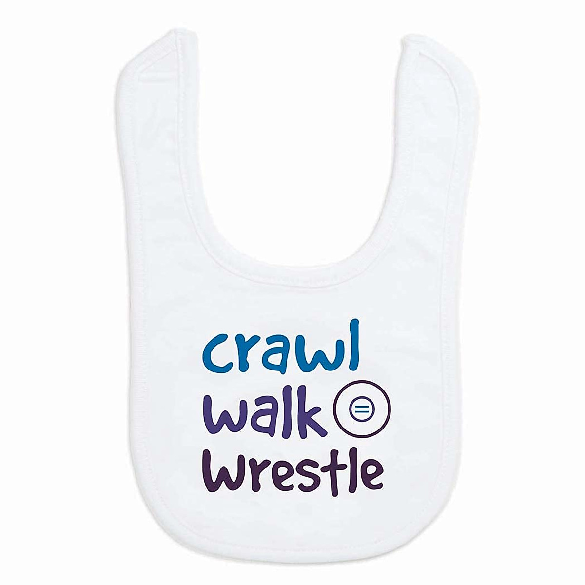 Wrestling Baby & Infant Bib | Crawl Walk Wrestle | Soft Microfiber | Navy