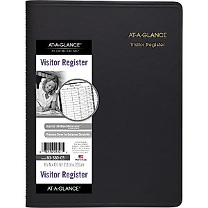 AT-A-GLANCE 8058005 Recycled Visitor Register Book, Black, 8 1/2 x 11