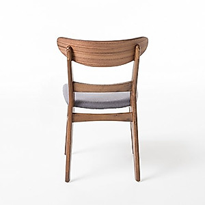 Christopher Knight Home Idalia Dining Chairs, 2-Pcs Set, Dark Grey / Walnut Finish