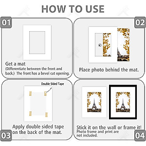 Golden State Art, 8x10 White Picture Mats with White Core Bevel Cut for 5x7 Pictures (Pack of 10 Mats)