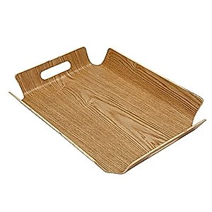 Yuyosunb Luxury Desk Table Bamboo in Bed Bread Wooden Tray Wood Fruit Breakfast Food Cake Coffee Tea Serving Tray with Handles